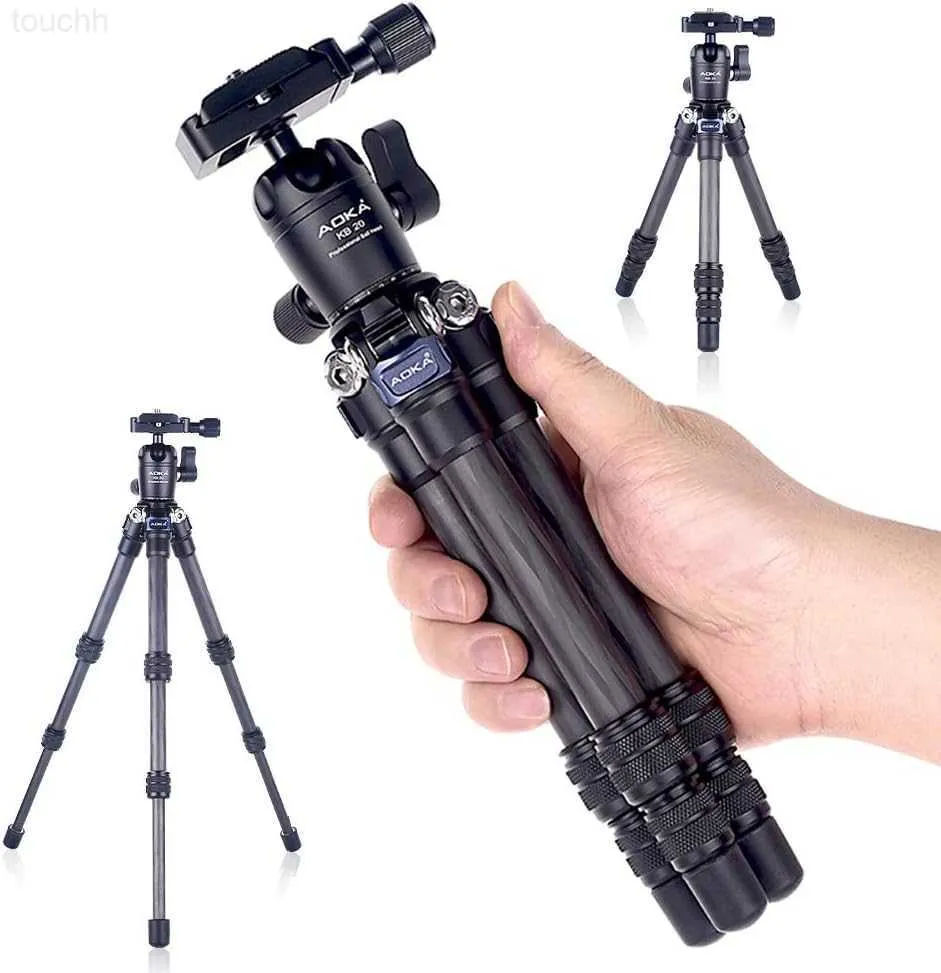 Aoka 15.7-Inch Lightweight Compact Carbon Fiber Tripod with 360° Ball ...