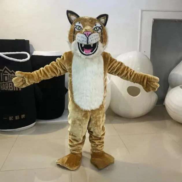 Unisex Tiger Puppet Wildcat Mascot Suit Cartoon Animal Fursuit For ...