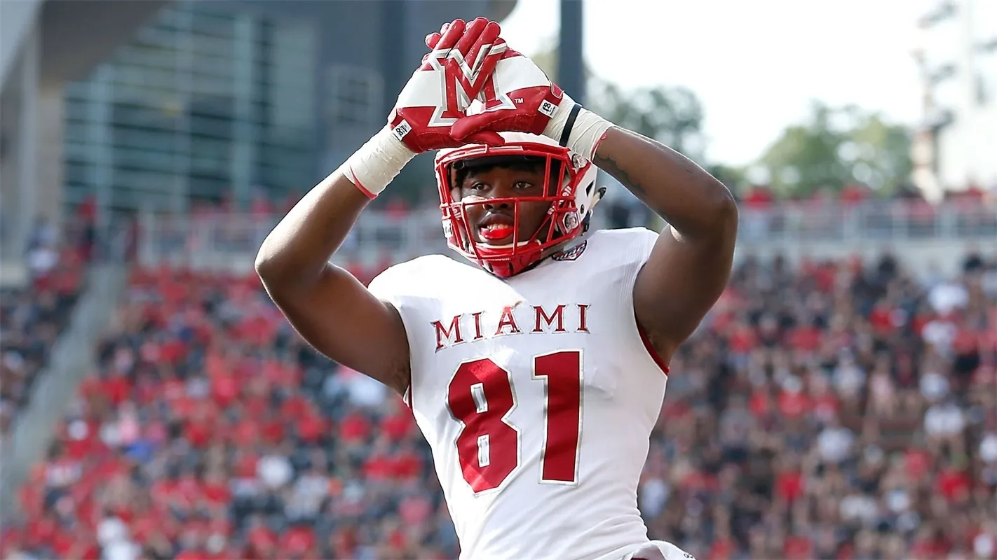 2023 Miami RedHawks Football Jersey 12 Henry Hesson 85 Matthew Reardon ...