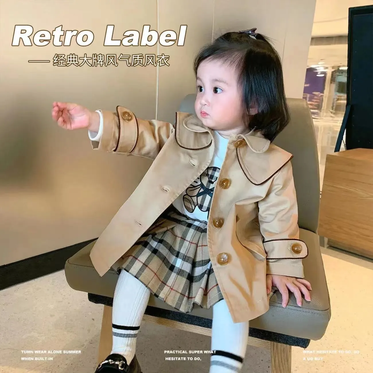 DHgate.com:Baby Girls Chic Cotton Trench Coat: Fall Outerwear Fashion ...