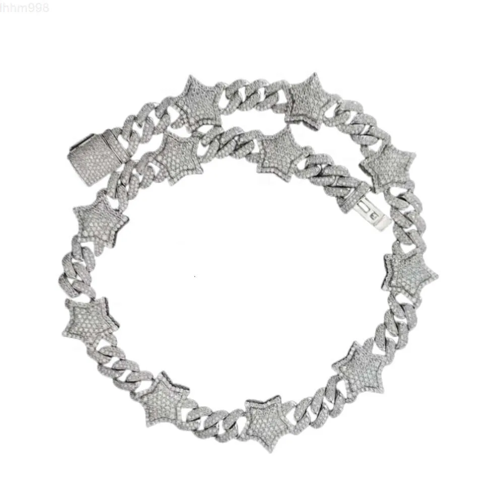 VVS Moissanite Cuban Link Chain - Sterling Silver 925 Hip Hop Star ...