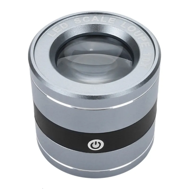 10x Lupa De Metal Completo Con Escala De Luz LED Lupe Recargable USB ...