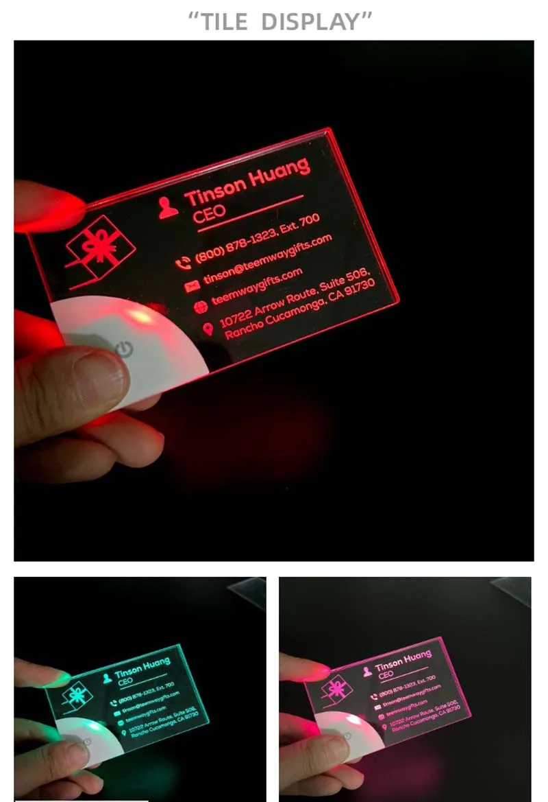 Luxury LED Business Cards - Custom Engraved Acrylic & Metal ...