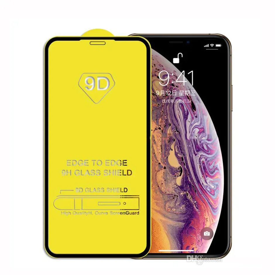 9H Tempered Glass Screen Protector, Full Coverage Curved Edge Screen ...