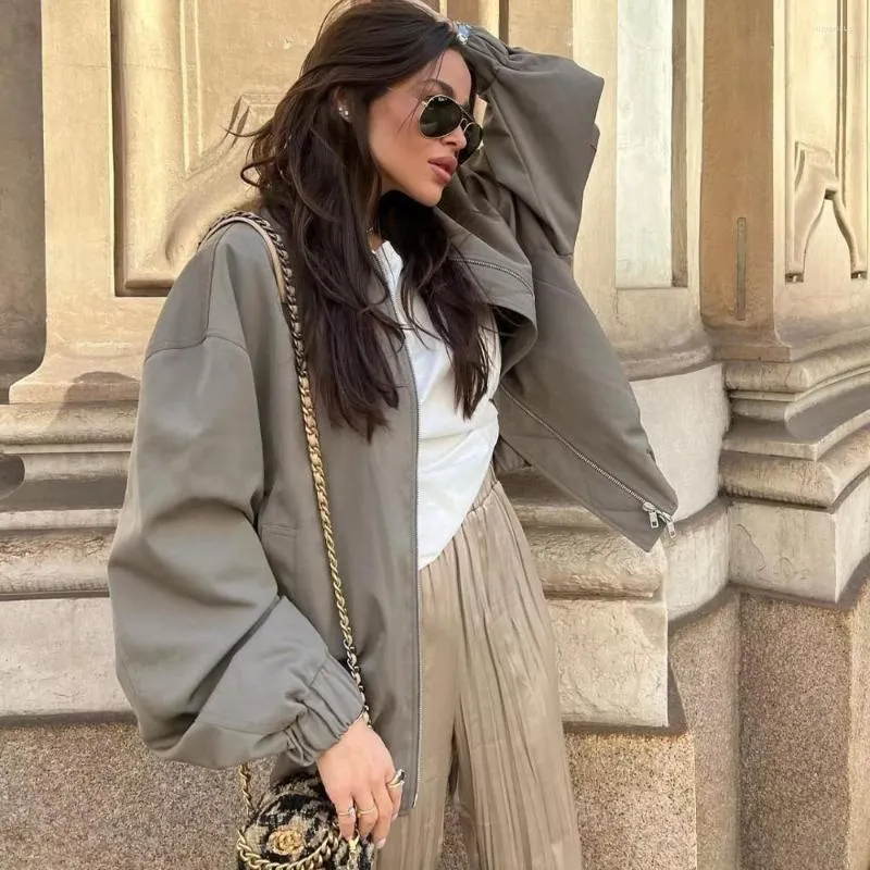 DHgate.com:Oversized Gray Bomber Jacket: Unisex Urban Style DHgate.com:Oversized Gray Bomber Jacket: Unisex Urban Style