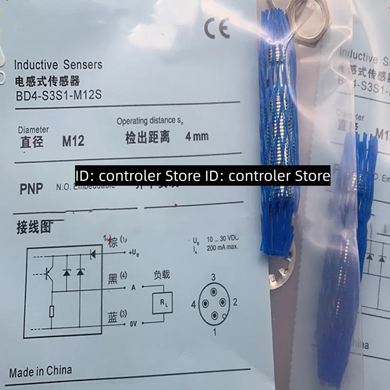 Precision Industrial Sensor Set - BD4 Series M12 Connectors - BD4-S3S1 ...