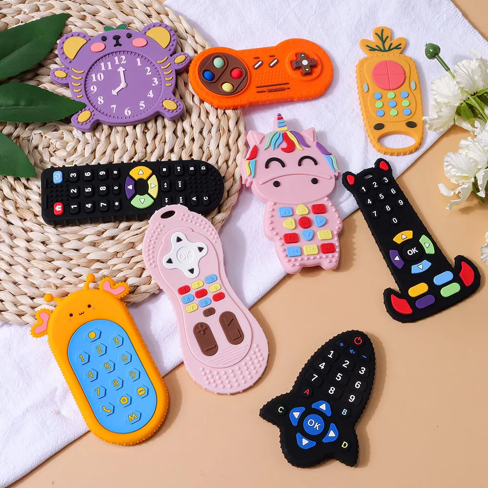 Teethers Toys TYRYHU 1-Piece Baby Silicone Teether Remote Control Shape ...