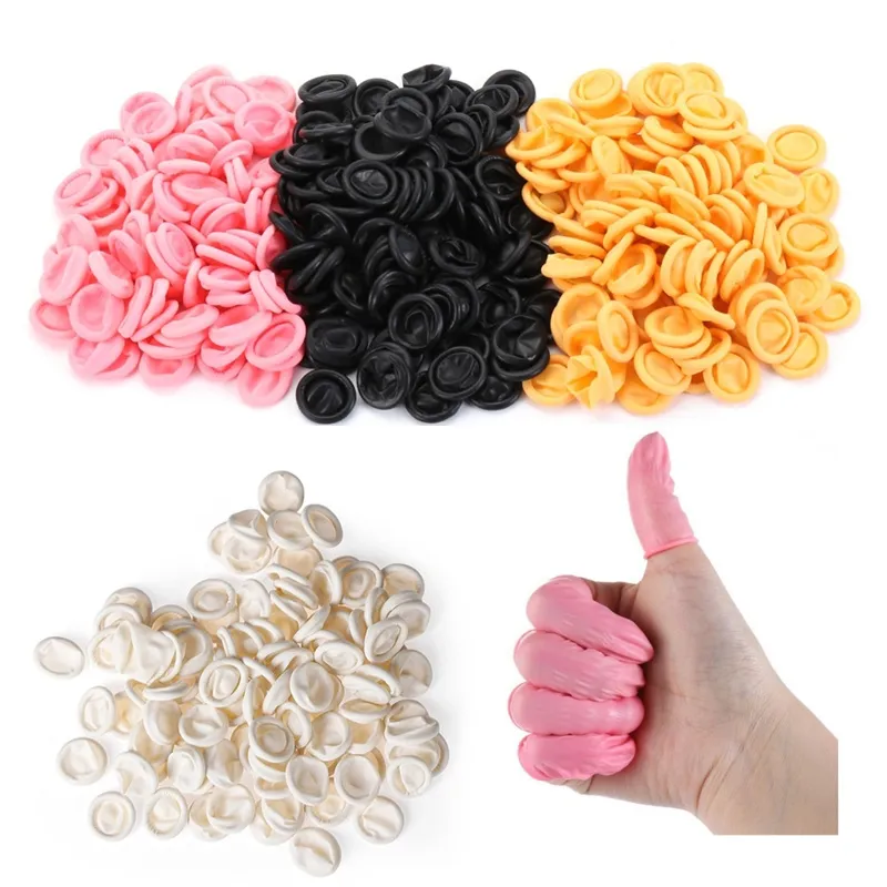 Pink Disposable Latex Gloves - Finger Cots, Anti-Static Rubber ...