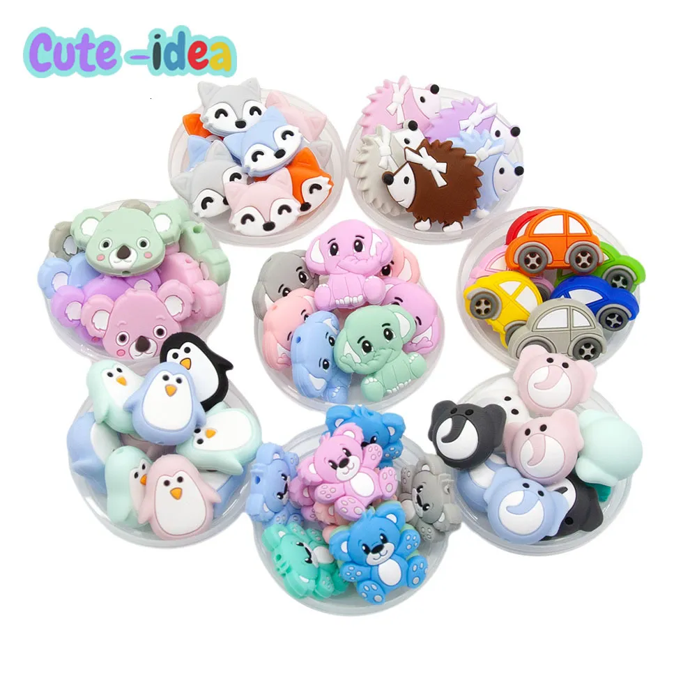 Teethers Toys: Cuteidea 10-Piece Silicone Beads Rodent Teething Rings ...