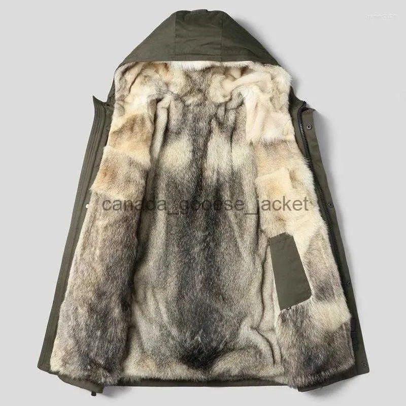 DHgate.com:Wolf Faux Fur Hooded Jackets for Men - Thickening Warm ...