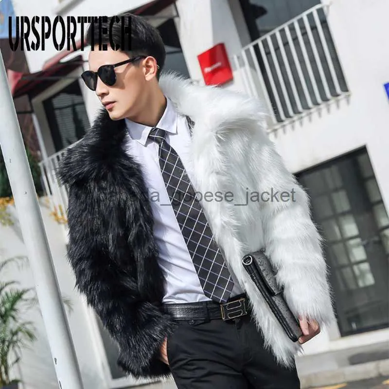 DHgate.com:Mens Winter Faux Fur Coat: Stay Warm and Stylish with URSPORTTECH:Apparel