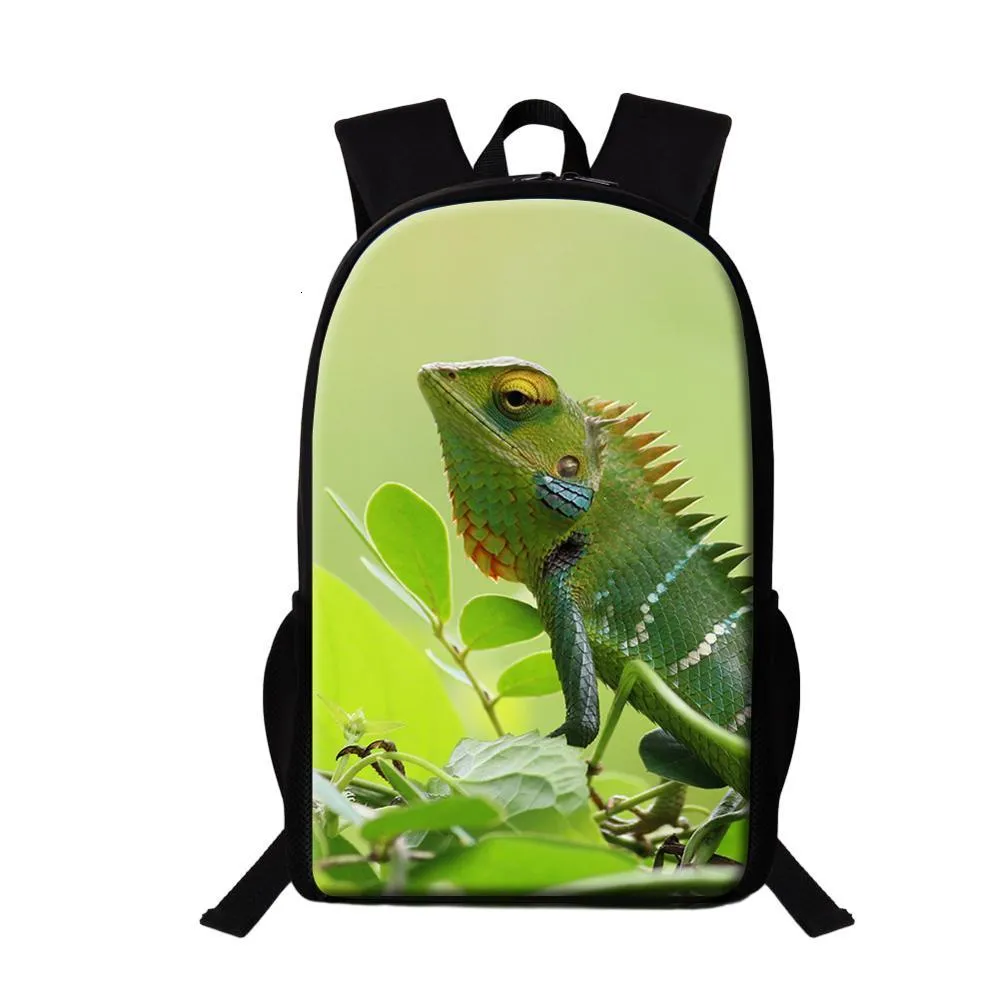 Boy's Lizard Backpack: Animal Print School Bag, Kids Bookbag for ...