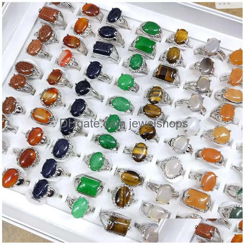 DHgate.com:10-Color Natural Stone Solitaire Rings for Women: Unique ...