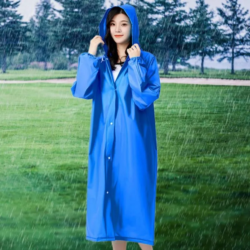 Rain Poncho Raincoat Lightweight Hooded Waterproof Coat with Snap ...