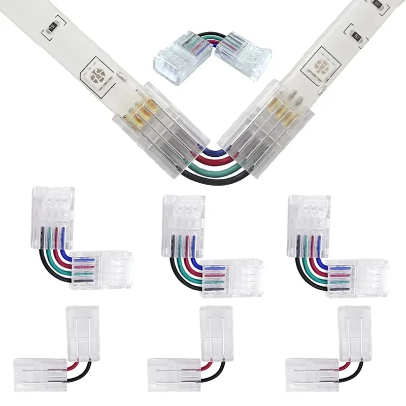 DHgate.com:8mm 10mm Wide LED Strip Right Corner Connectors for COB 5050 ...