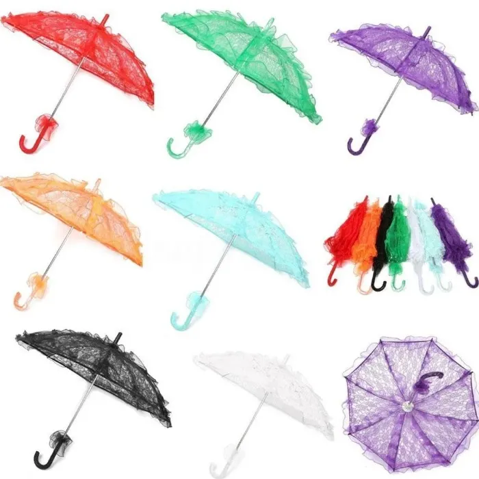 Elegant Lace Parasol Umbrella Bridal Wedding Party Decoration Photo ...