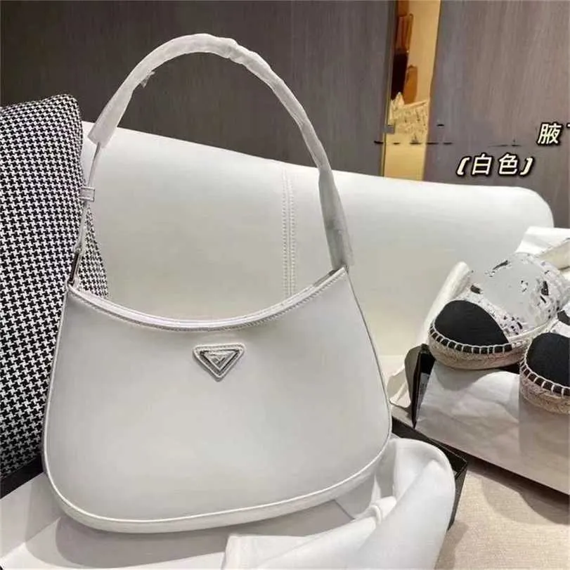 Versatile Shiny Cowhide One Shoulder Handheld Stick Half Moon Bag For ...