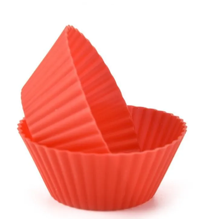 Round Silicone Muffin Cupcake Baking Mold Tray Baking Cup Cake Mold ...