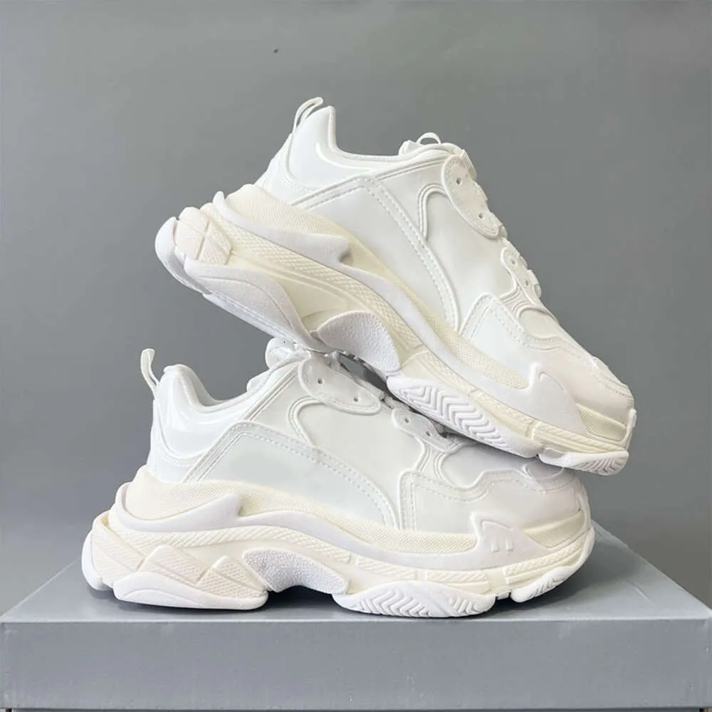 Latest Designer Men's Triple S Sneakers Bright Leather Solid Color ...
