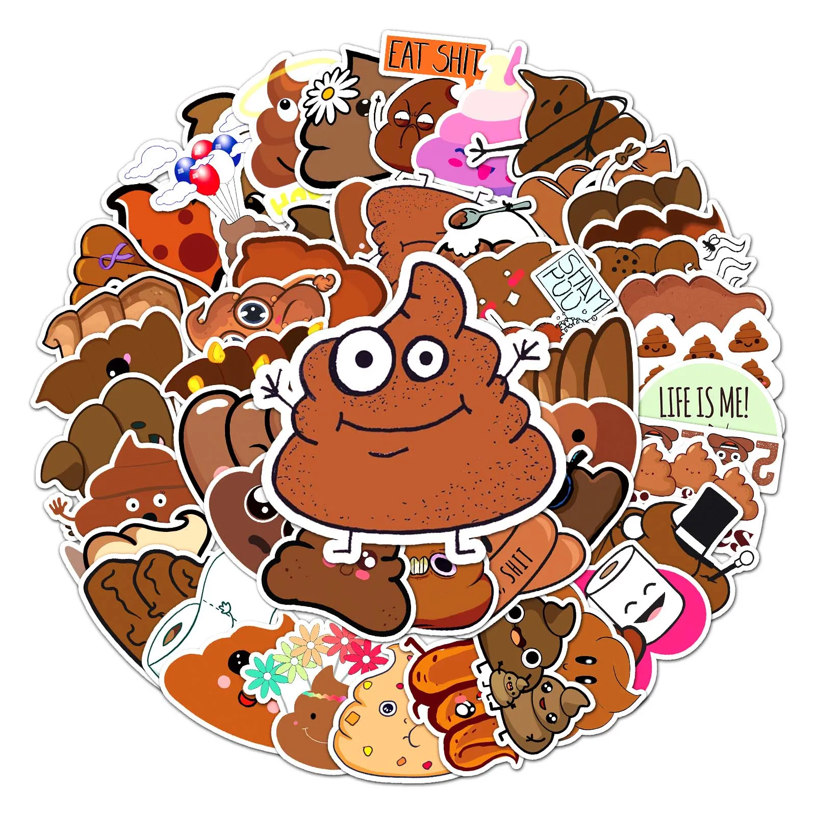 DHgate.com:Cartoon Poop Graffiti Stickers: 50PCS PVC Waterproof ...