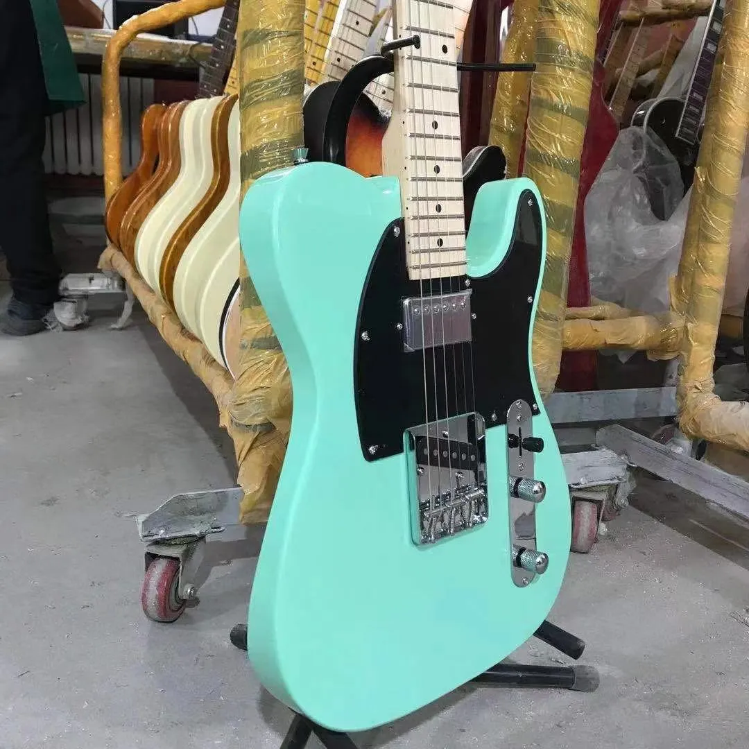 TL Electric Guitar Surf Green Body With Black Pickguard, Maple ...