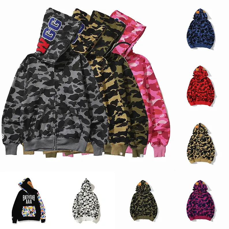 High Quality Printed Shark Hoodie For Men And Women Designer Full Zip ...