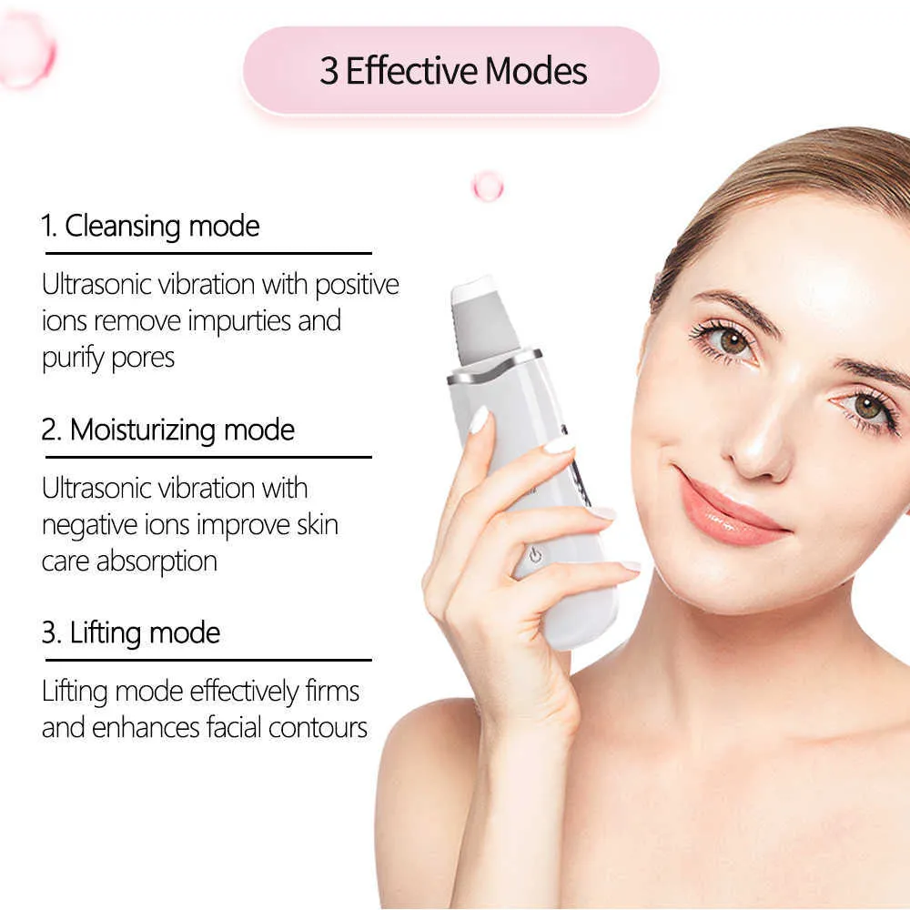 Ultrasonic Ion Skin Scrubber And Electric Face Brush: Rechargeable ...