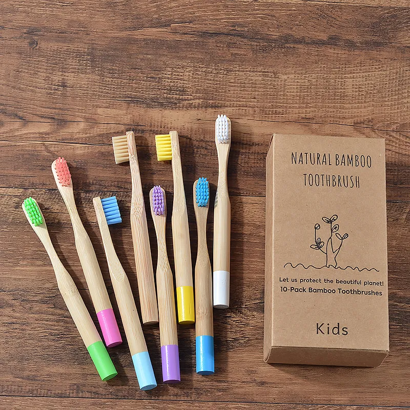 Bamboo Kids Toothbrushes - DuPont Bristles, Eco-Friendly Child Oral ...