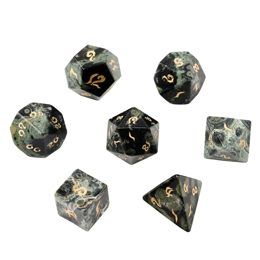 DHgate.com:Kambaba Jasper 7-Piece Polyhedral Dice Set for Dungeons ...