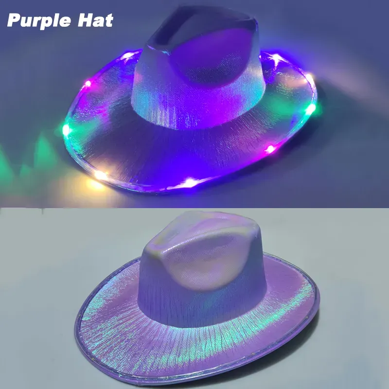 Light Up Cowgirl Hat: Colorful LED Neon Rave Party Hats - Shop Now ...