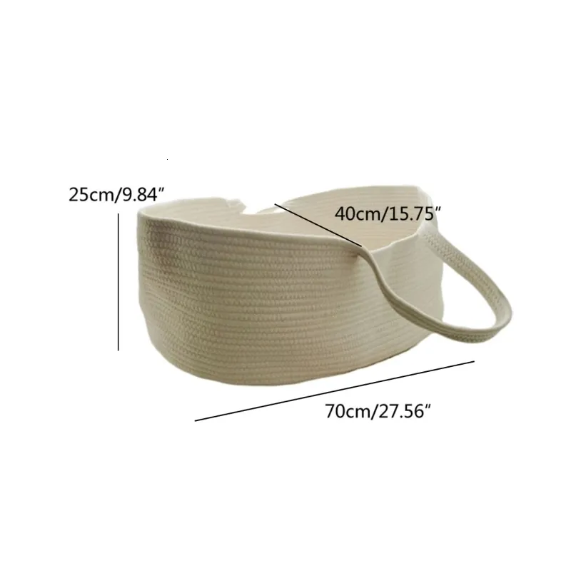 DHgate.com:Natural Cotton Rope Woven Crib with Mattress and Handles for ...