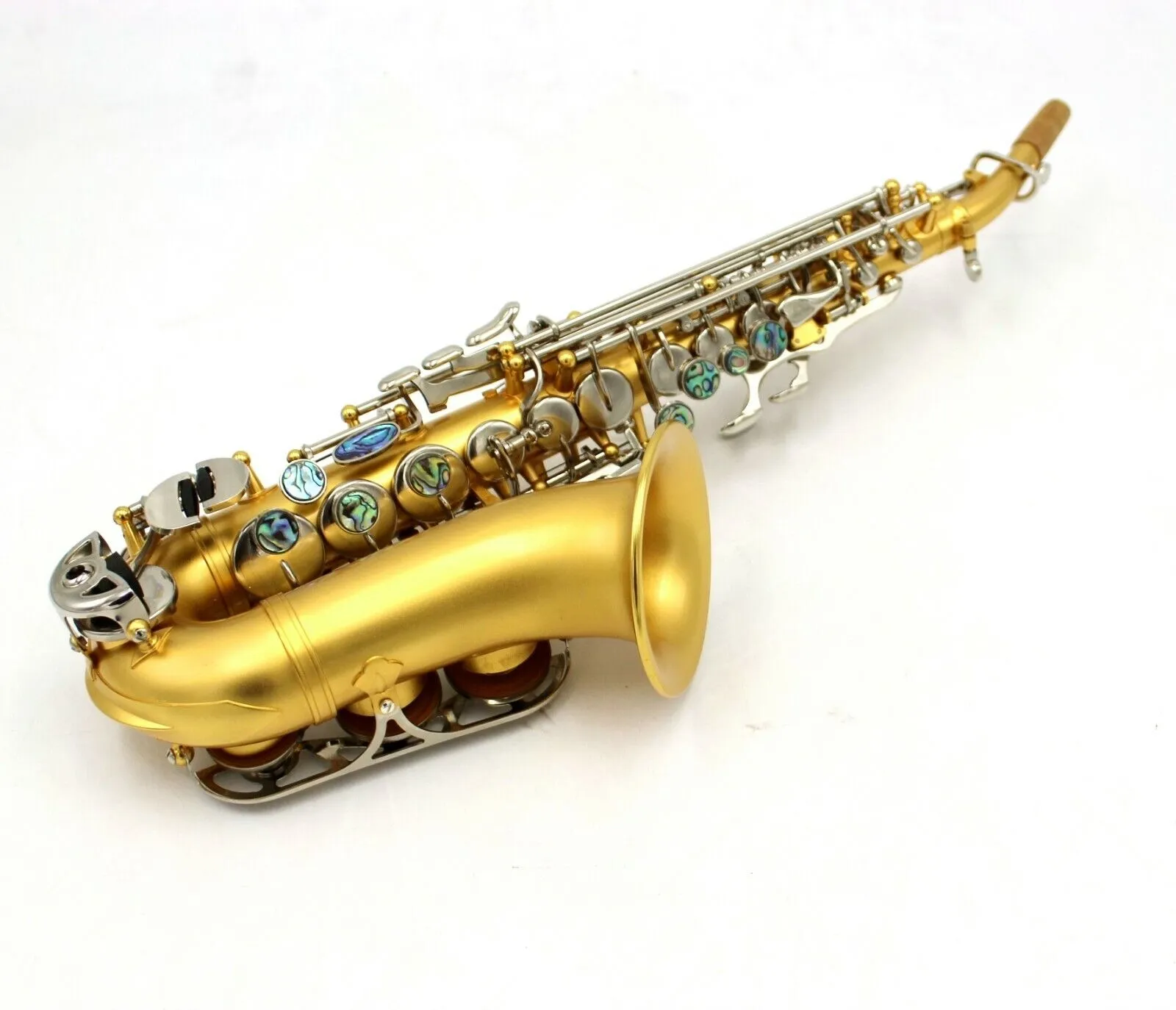 Pro-Quality Gold Plated Curved Soprano Saxophone with Carrying Case ...