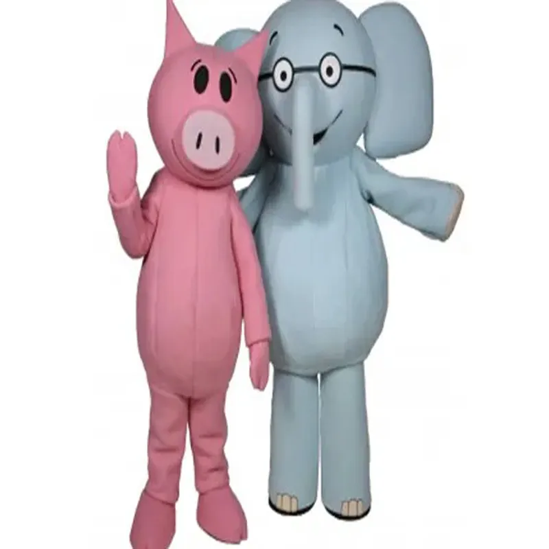 Elephant and Piggie Mascot Costume for Adults, Cartoon Character Outfit ...