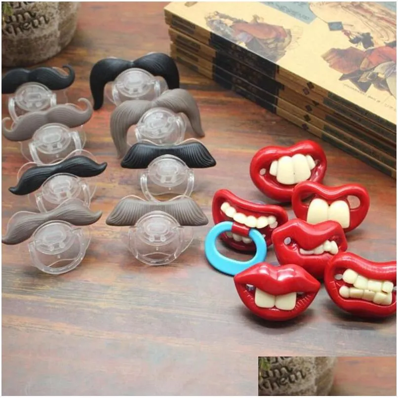 Silicone Mini Pacifiers For Babies Cute And Funny Teeth Beard Mustache ...
