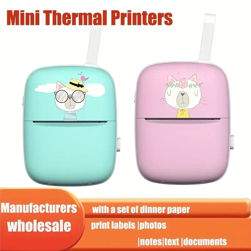 Mini Portable Thermal Printer - Student Pocket Printer, Wireless ...