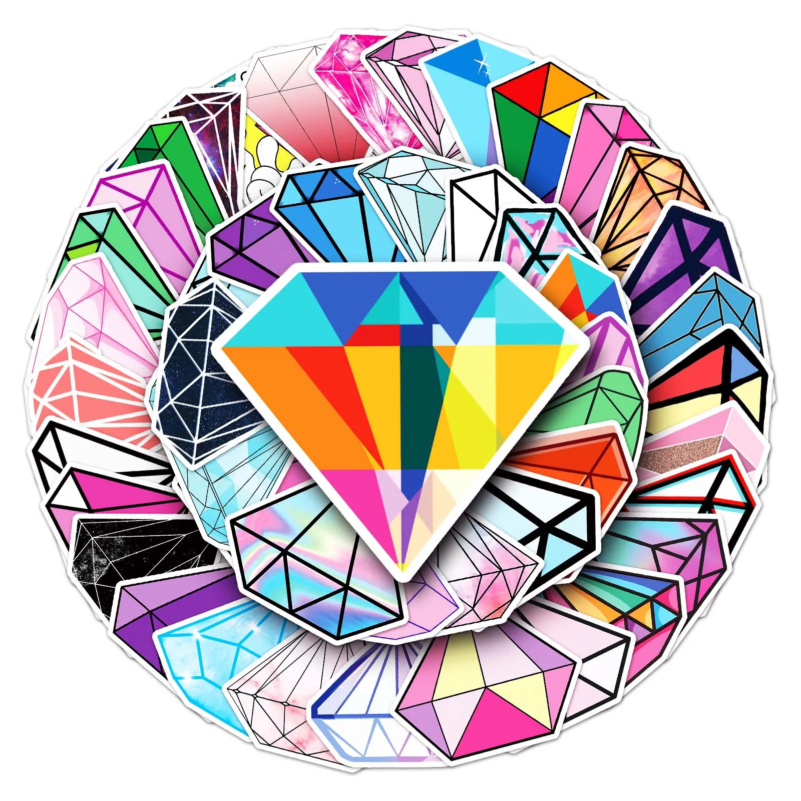 DHgate.com:50pcs cartoon diamond creative graffiti stickers PVC scooter ...