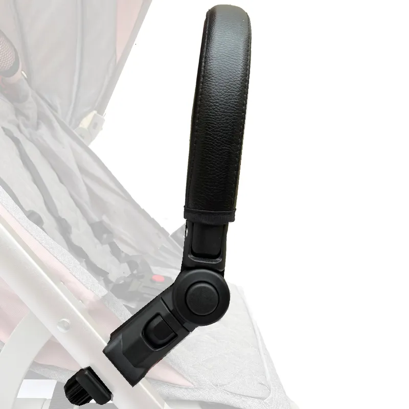High-Quality Black PU Leather Armrest Bumper Bar Handle for Strollers ...