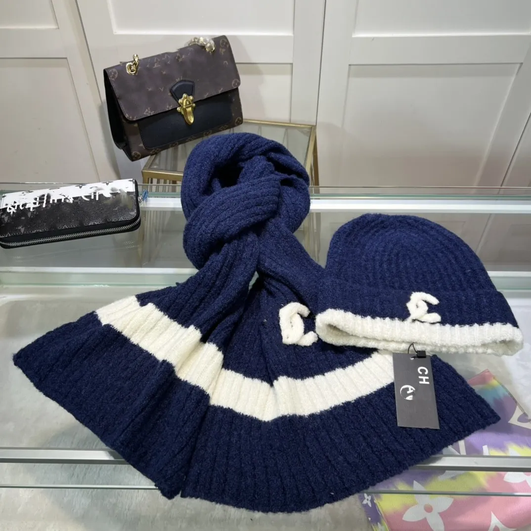 DHgate.com:Classic Cashmere Winter Knitted Scarf Hat Sets for Women and ...