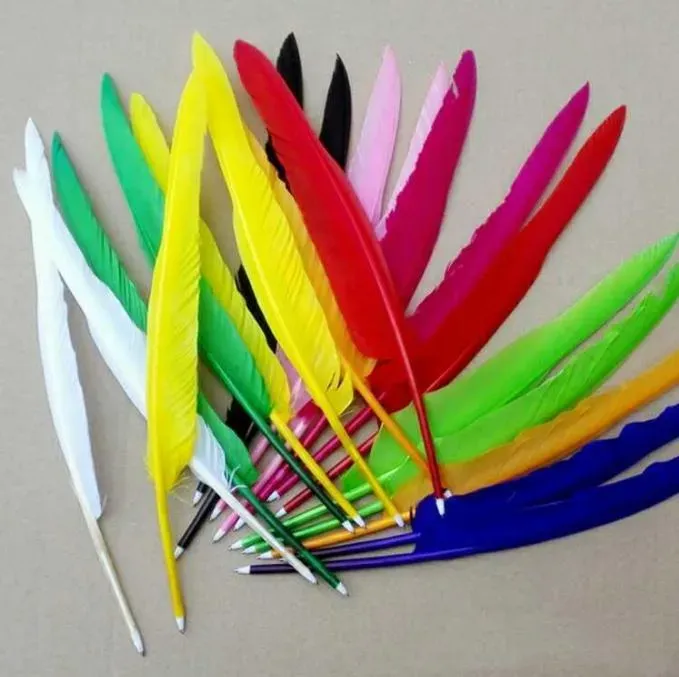 Retro Feather Quill Pen Set - Goose Feather Ballpoint Pen, Elegant ...