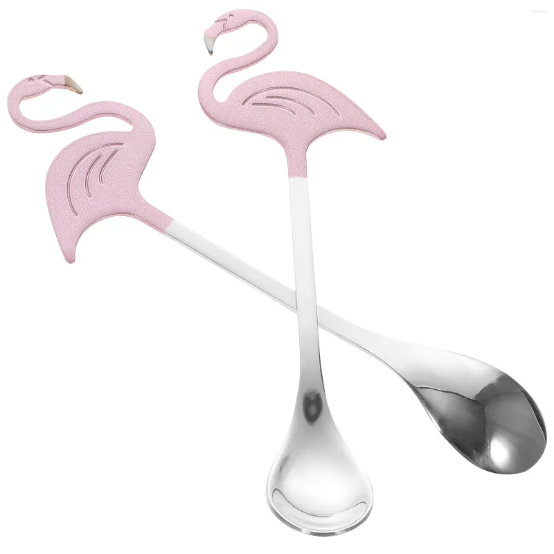 DHgate.com:2-Pack Flamingo Mini Spoons | Stainless Steel Coffee ...