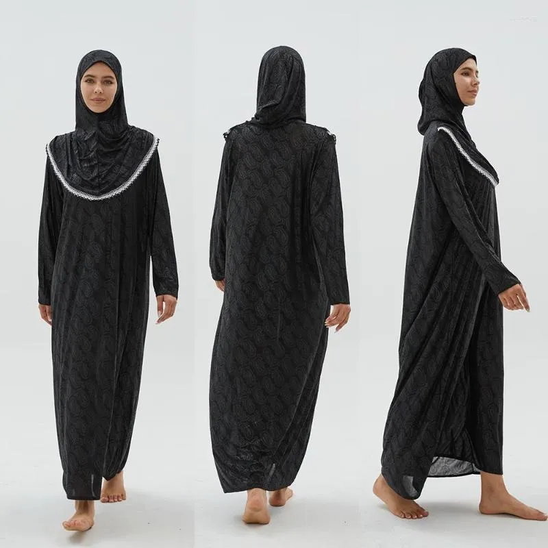 DHgate.com:Muslim Embossed Hooded Abaya Kaftan Prayer Dress with Turban ...