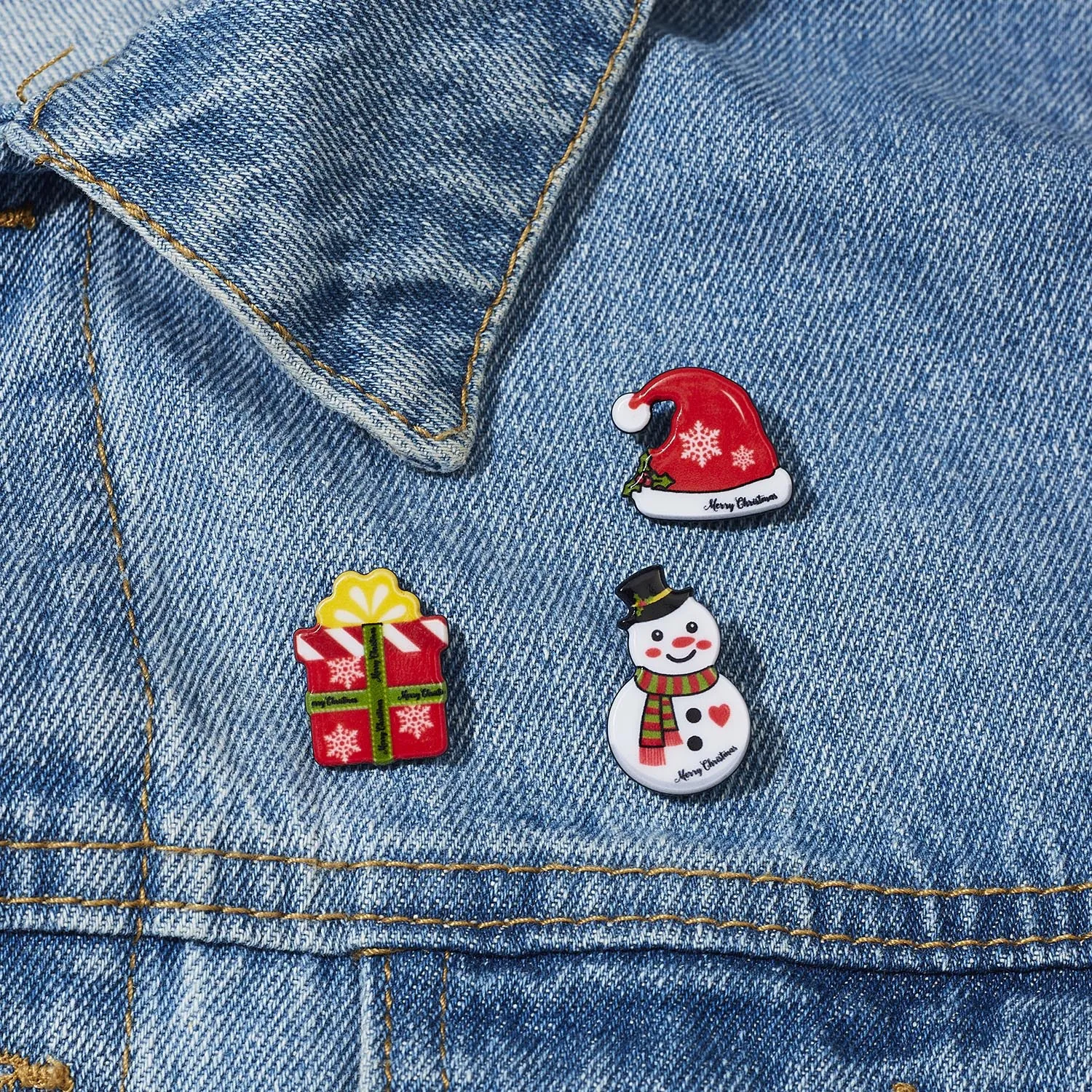 Christmas Acrylic Christmas Brooch Pins Set With Santa Crutch And Elk ...