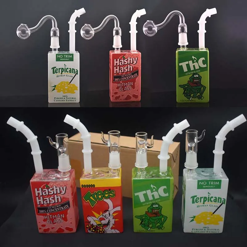 Mini Glass Beaker Bong Percolator Smoking Water Bongs Juice Box Oil ...