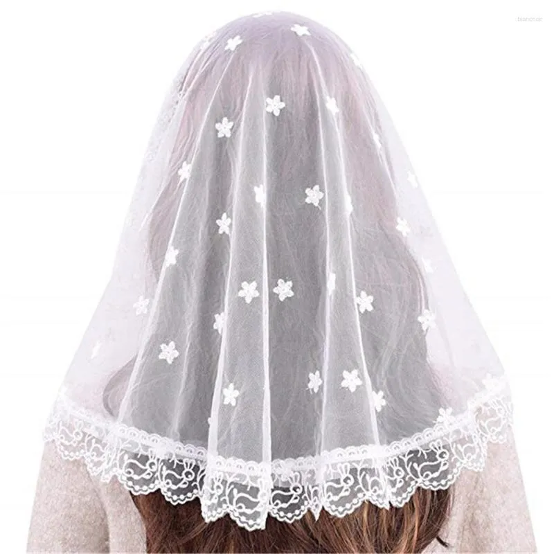 Elegant Lace Mantilla Veil - Black & White Catholic Veils for Women ...