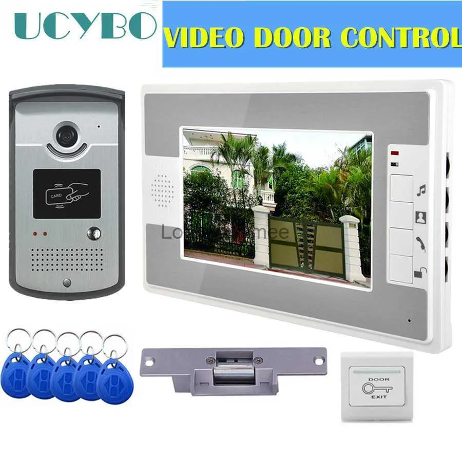 7 Video Door Phone System: Waterproof Doorbell Intercom with RFID Access, 1000TVL Camera ...