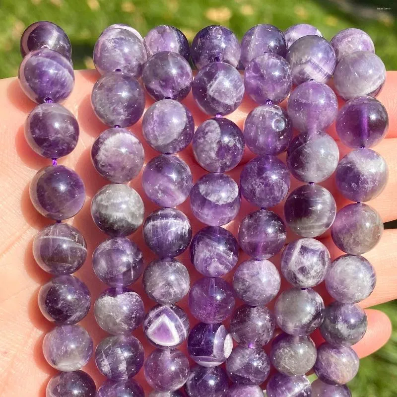 Natural Amethyst Stone Beads - Flower Cut, 6/8/10/12mm Round Purple ...