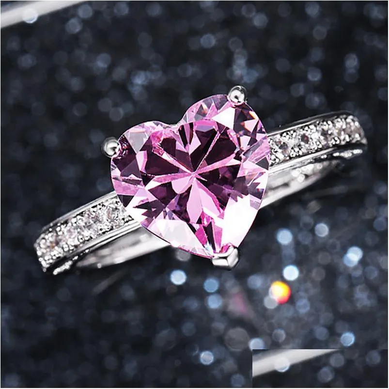 DHgate.com:Solitaire Heart Zircon Ring, Diamond Ring for Women ...