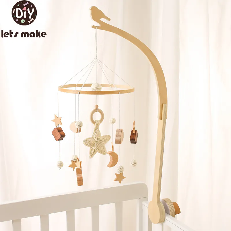 Baby Crib Mobile Arm - Wooden Bed Bell Holder, Rotating Mobile Hanger ...