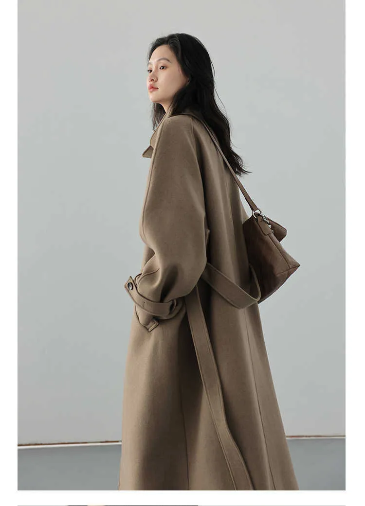 Chic VEN Womens Long Woolen Toteme Trench Coat With Standing Chic VEN Womens Long Woolen Toteme Trench Coat With Standing