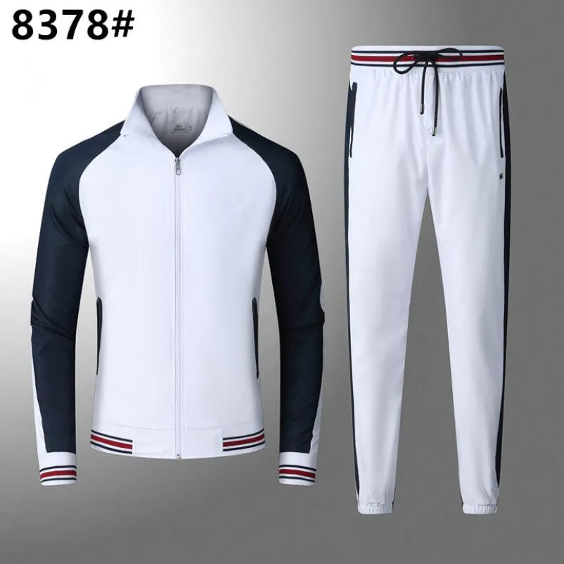 Men's Fall Tracksuit Set: Designer Crocodile Embroidery, Breathable ...